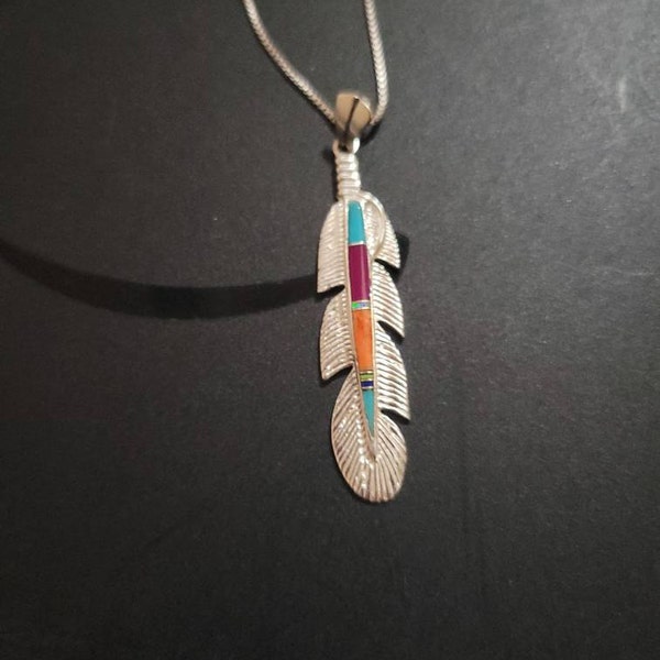 Native American Made Melon Shell With Colorful Multi Gemstones ...