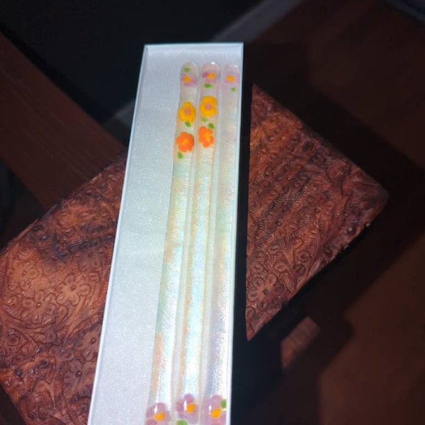 Studiotica Holly Berry Fire Handmade Glass Swizzle Stirring Sticks ...