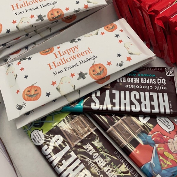 Editable Halloween Candy Bar Wrapper Label Favors Spooktacular Ghost ...