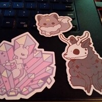 Cute Kawaii Crystal Mew and Mewtwo Pokemon Stickers - Etsy
