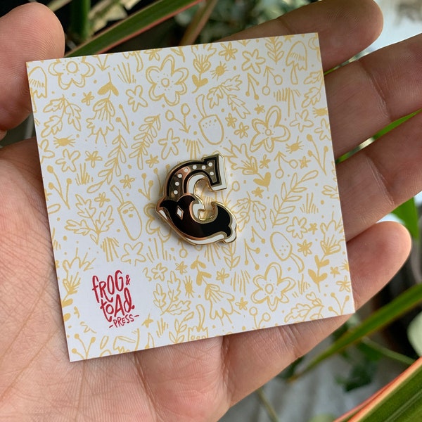 Enamel Letter Pin - Etsy