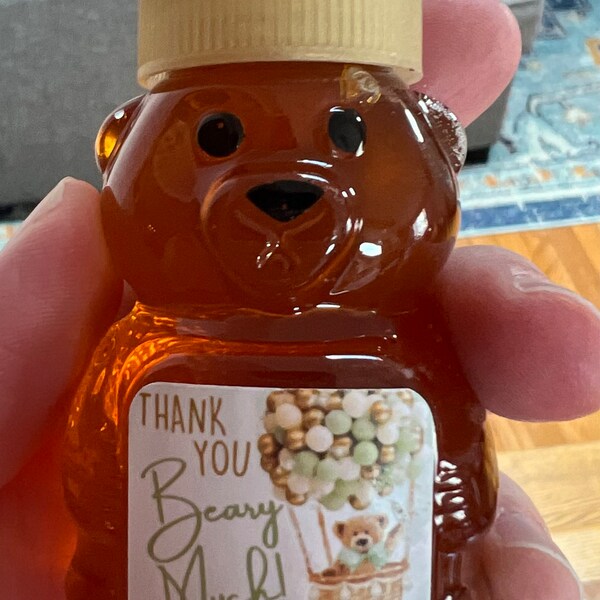 50 Custom Mini Honey Bears, Pure Raw Florida Honey, Wedding Bridal ...