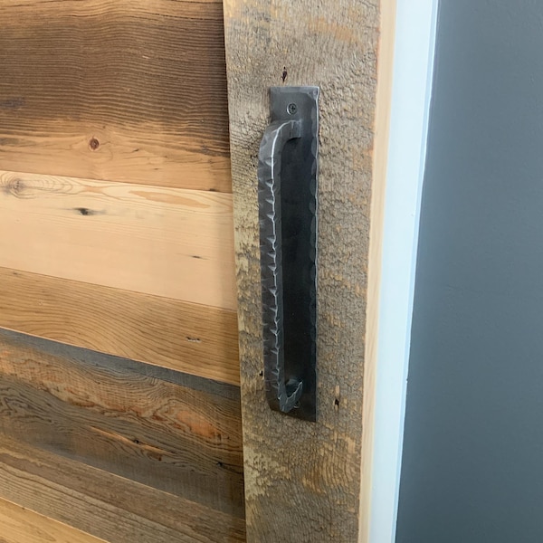 Wrought Iron Rustic Door Handle. Hand Forged Drawer Handle. Door Pull ...