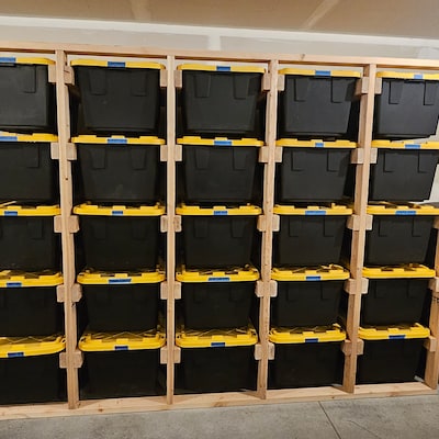 DIY Tote Rack Plans for the HDX 27-gallon Bins Sold by Home Depot 3 ...