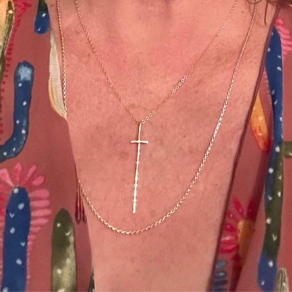 Modern Cross Necklace - Etsy