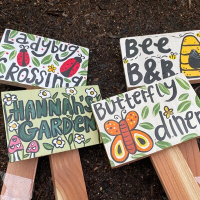 Garden Ladybug Sign, Ladybug Crossing Wooden Sign,rustic Flower ...