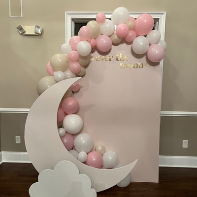 6ft Over the Moon and Clouds Template Backdrop Decorations With Stand ...
