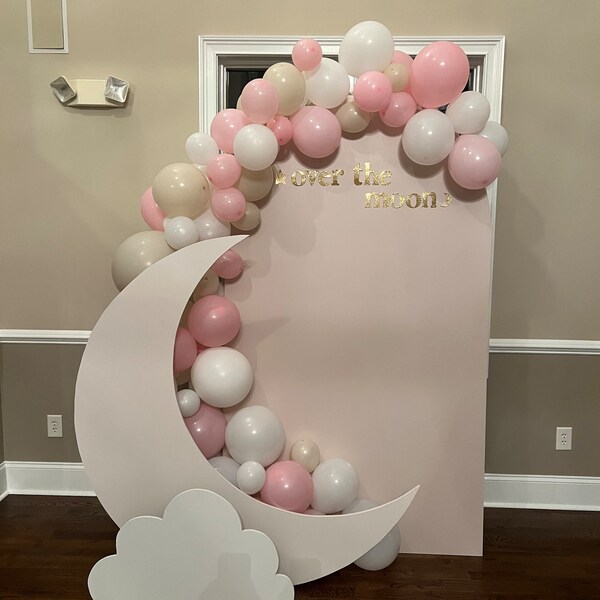 5ft Over the Moon and Clouds Template Backdrop Decorations| Birthday ...