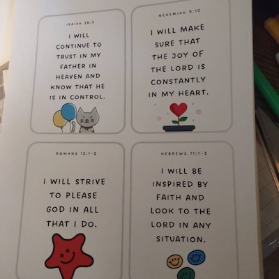 Kids Bible Affirmation Cards, Affirmation Cards for Kids, Montessori ...