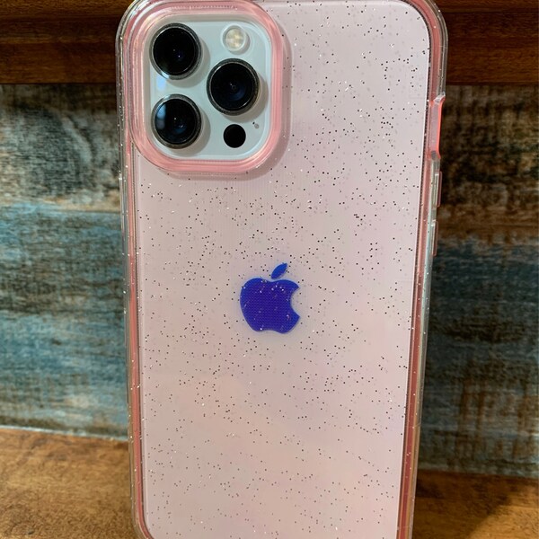 Custom Color and Glitter Sparkle Apple Logo Decal Sticker for Iphone ...