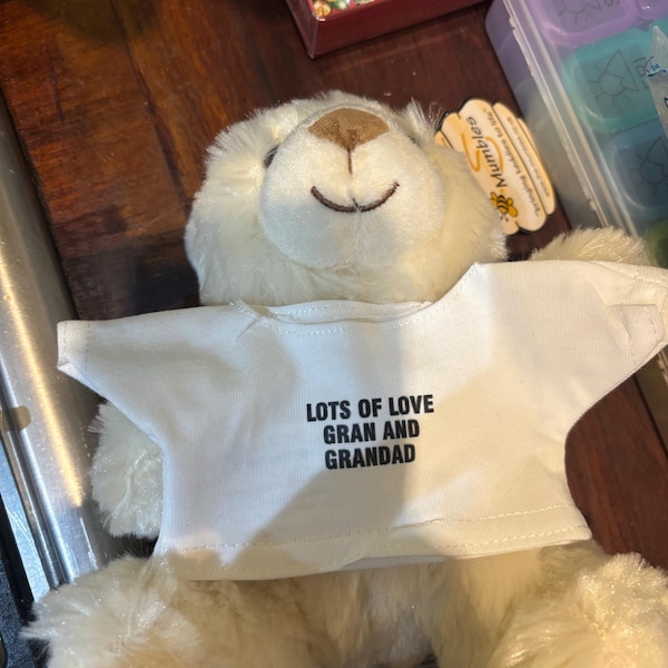 Personalised Teddy Bear, Custom Photo/text Printed Teddy Bear Shirt ...