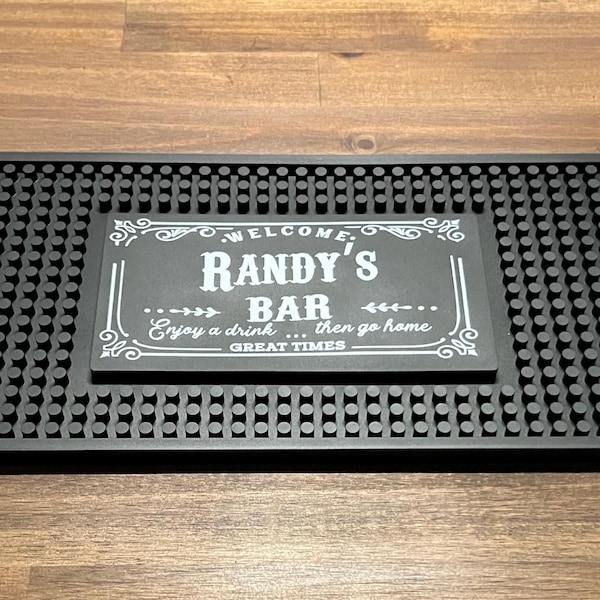 Fathers Day Gift Personalized Bar Mat Home Bar Idea Accessories ...