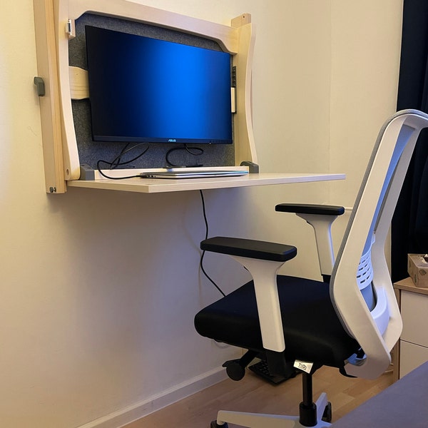 Wall Mounted Height Adjustable Workstation. Murphy/floating Desk/laptop ...