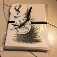 Pine Tree Note Card Set of 10 in White or Light Ivory With - Etsy