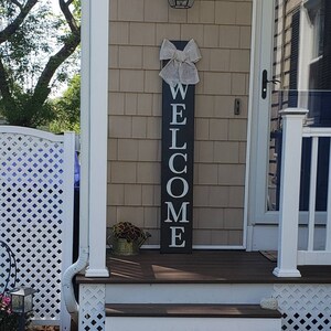 5FT Black Welcome Sign With Bow Porch Welcome Sign Vertical - Etsy Canada