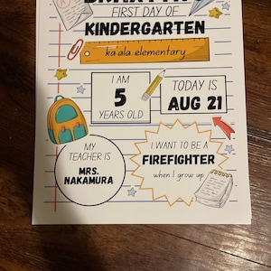 First Day of School Sign, Back to School Sign, Canva Back to School ...