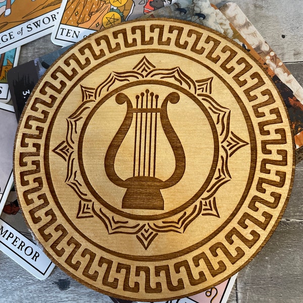 6" Apollo Wooden Crystal Grid Board, Sun Crystal Grid, Phoebus Apollo ...