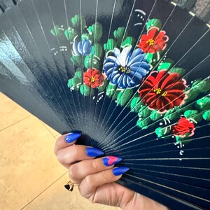 COLORED PEAR WOOD Hand Held Fan - Etsy