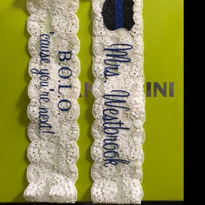Police Garter, Thin Blue Line, Garter, Police Wife, Bling Garter, You ...
