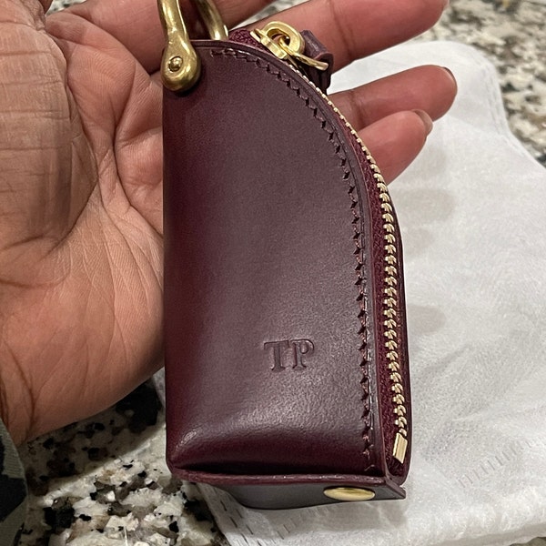 Leather Car Key Holder,personalized Leather Zipper Car Key Case,key Bag ...