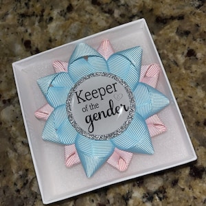 Gender Keeper Pin, Keeper of the Gender Pin, Pink and Blue Gender ...