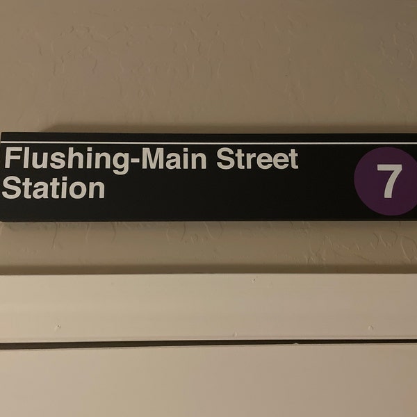 Flushing- Main Street Station - New York City Subway Sign - Wood Sign ...