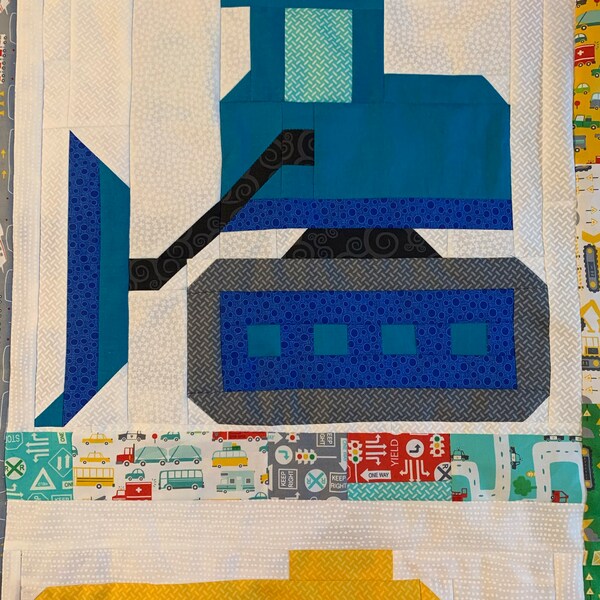 PDF Quilt Block Pattern – Bulldozer – Vehicle Quilt - Etsy
