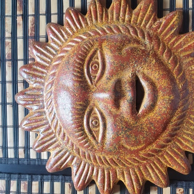 Cheeky™ Clay Sun-13 Inches-hand Painted-garden-handmade-garden Decor ...