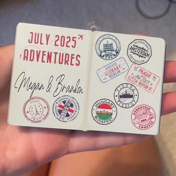 Personalized Travel Adventure Acrylic Ornament, Passport Travel ...