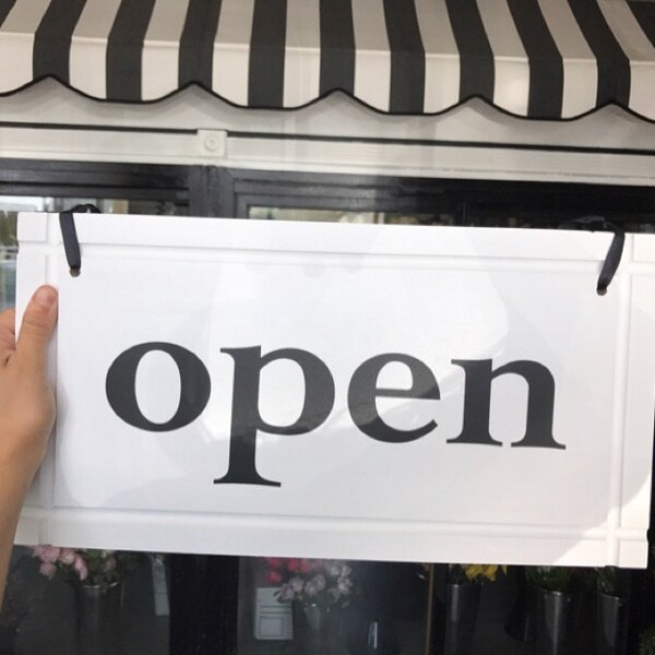 Open Closed Sign, Business Sign, 2 Sided Hanging Signage With Ribbon ...