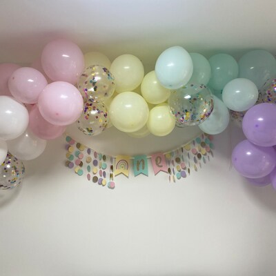 Pastel Rainbow First Birthday Banner Highchair Banner Cake - Etsy
