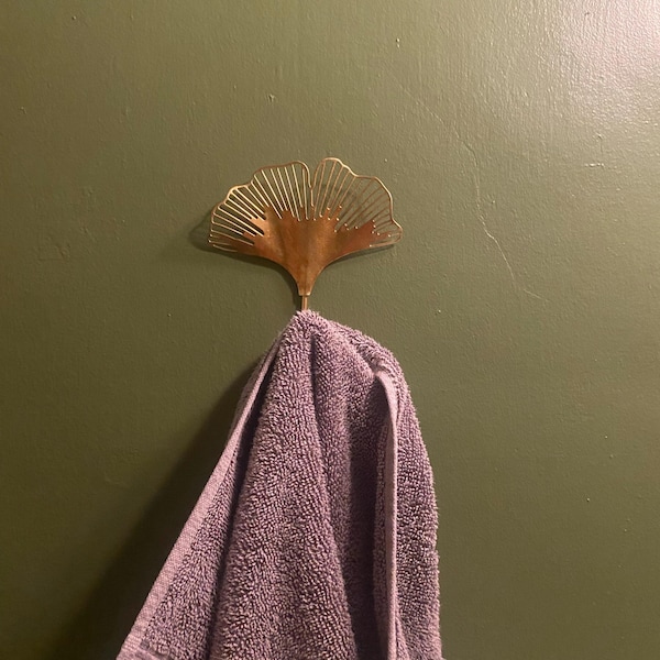 Gold Ginkgo Leaf Metal Wall Hook, Gold Hook, Towel Hook, Wall Hook ...
