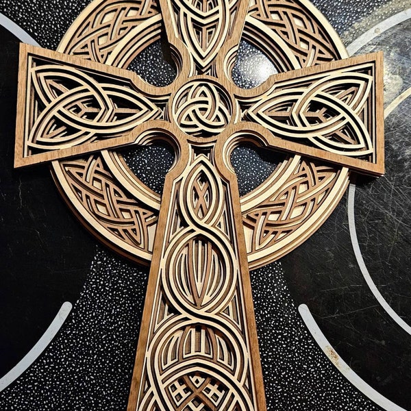 Multilayer Celtic Cross SVG, Laser Cut Celtic Knot Svg, Cricut Cross ...
