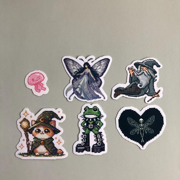 Earth & Moon Moth Fairy Sticker Pack - Holograpic Fairy Sticker Set ...