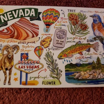 Nevada State Postcard. - Etsy