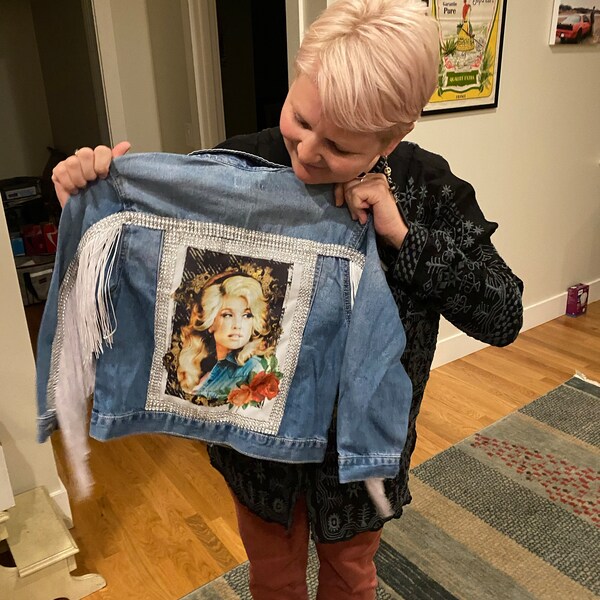 Toddler Dolly Parton Denim Jacket, Rhinestone & Fringe, Country Music ...