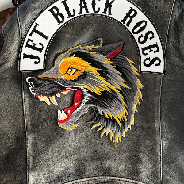 14" Custom Rocker Patch , Motorcycle Patches for Jackets , Iron on or ...