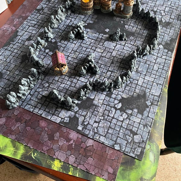 Dungeon Battle Mat Terrain Essentials Cast 'n Play 1 Inch Grid Combat ...