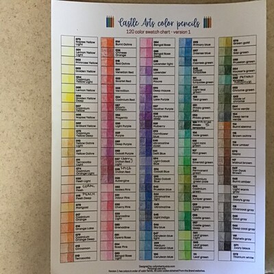 Prismacolor 150 Swatch Chart New Floral Design Update: 2 - Etsy