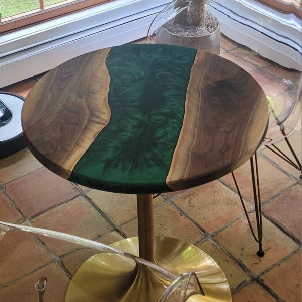Custom Live Edge Epoxy 24-46" Round Walnut | Cherry | Maple | TABLE TOP ...