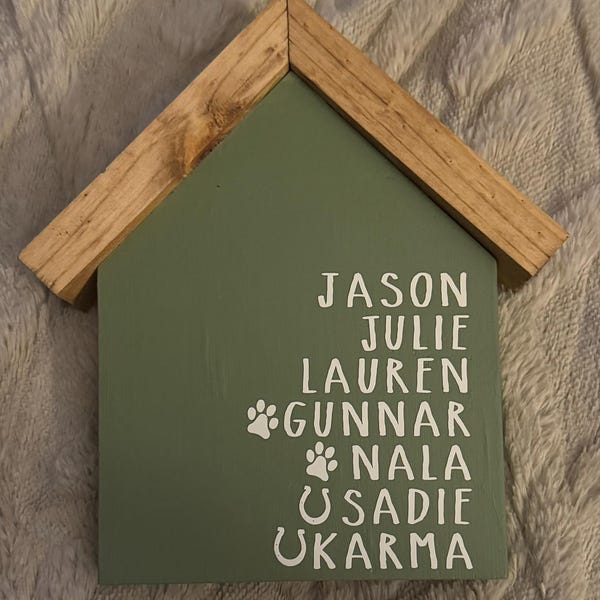 Family Wooden House Sign - Rae Dunn Inspired Home Sign - Farmhouse Sign ...