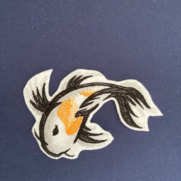 Orange Koi Fish Iron on Patches for Jakets, Cute Koi Patch, Large Iron ...