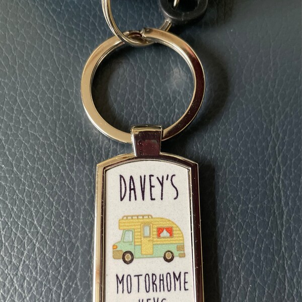Personalised Motorhome Keyring, Any Name Can Be Added, Boxed, Campervan ...