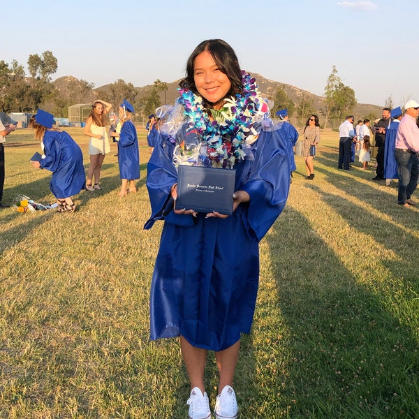 Ribbon Lei, Blue Ribbon Lei, Graduation Lei, Girls Graduation Lei ...
