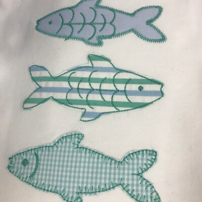 Three Fish Applique Embroidery Design - Etsy