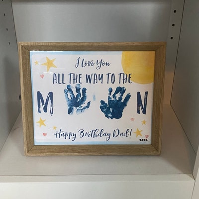 I Love You to the Moon Birthday Card for Dad From Kid, Printable ...