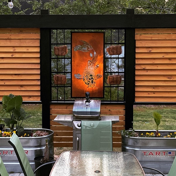 Metal Privacy Screens | Koi Fish Art | Decorative Screens | Oversize ...