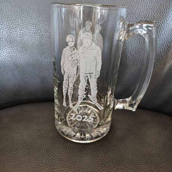 Engraved 16 Oz Beer Mug – Custom Personalized Etched Glass With Photo ...