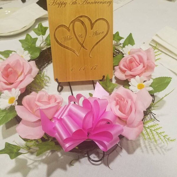 Anniversary Card - 5 Year Anniversary Wood Card - Personalized ...