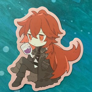 Diluc genshin Impact High Quality Vinyl Sticker - Etsy